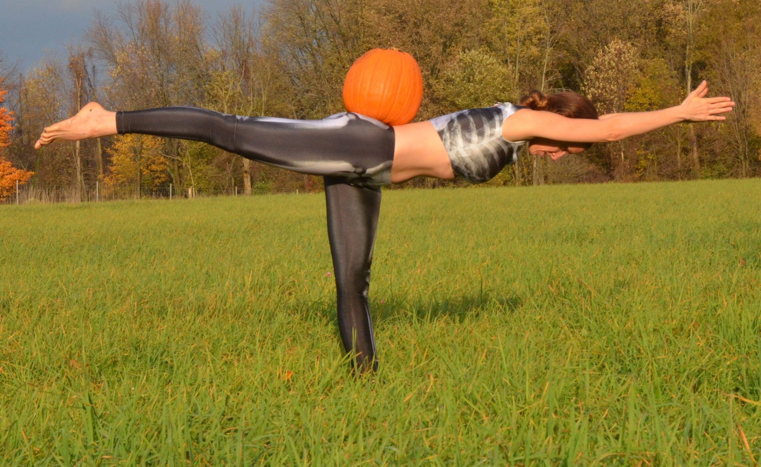 Balancing Stick with Pumpkin cropped to try to show posture - Yoga is ...